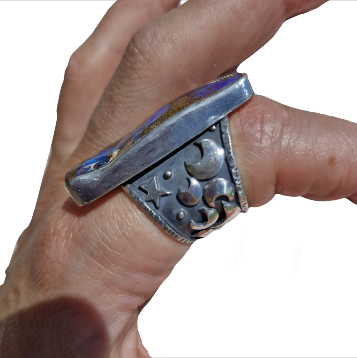 Mooniverse Boulder Opal Ring – Lost Stone AU