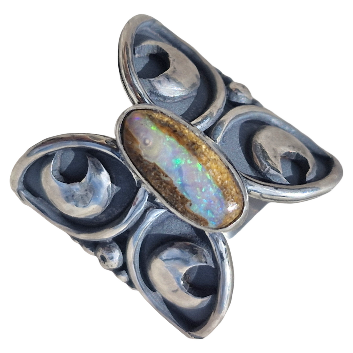 Boulder Opal Butterfl-Eye Ring – Lost Stone AU